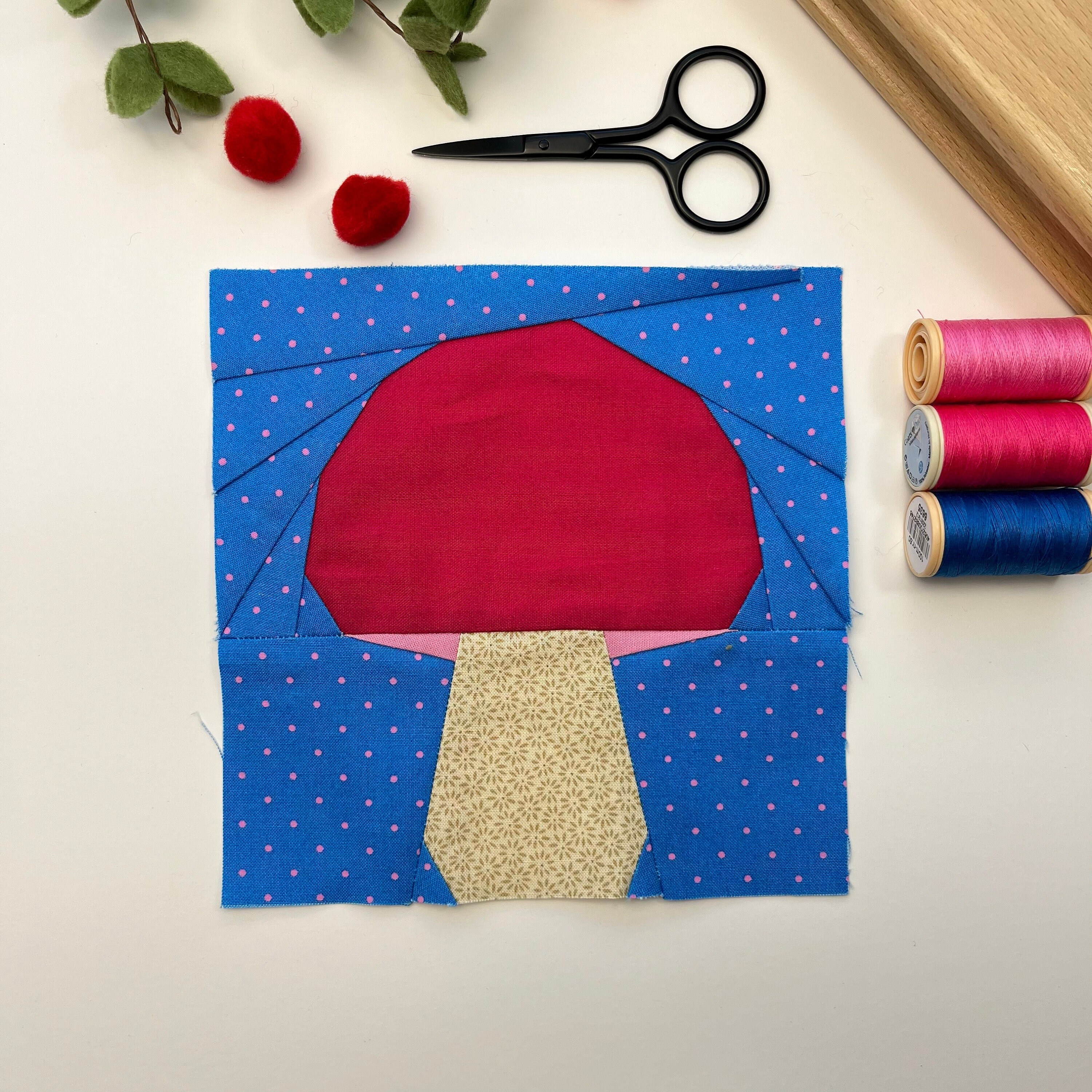 Mushroom Quilt Block Pattern PDF Instant Download Foundation Pieced ...