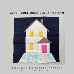 Ali's House Quilt Block Pattern; PDF Instant Download; Foundation Pieced: Five Sizes - Etsy