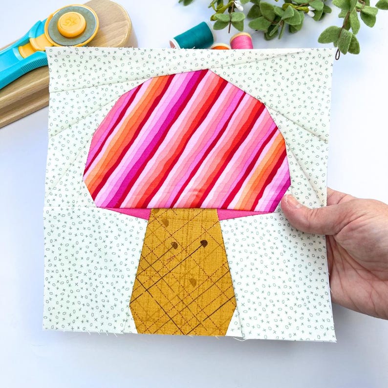 Mushroom Quilt Block Pattern; PDF Instant Download; Foundation Pieced ...