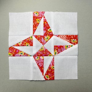Nine Patch Star Quilt Block Pattern; PDF Instant Download; Foundation Pieced Patchwork Block ...