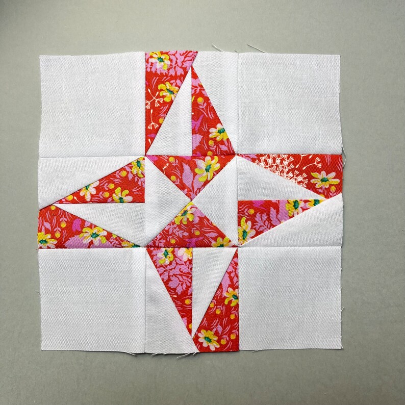 Nine Patch Star Quilt Block Pattern; PDF Instant Download; Foundation ...
