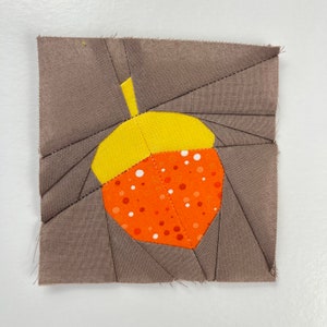 Acorn Quilt Pattern Block; PDF Instant Download; Acorn Paper Pieced ...