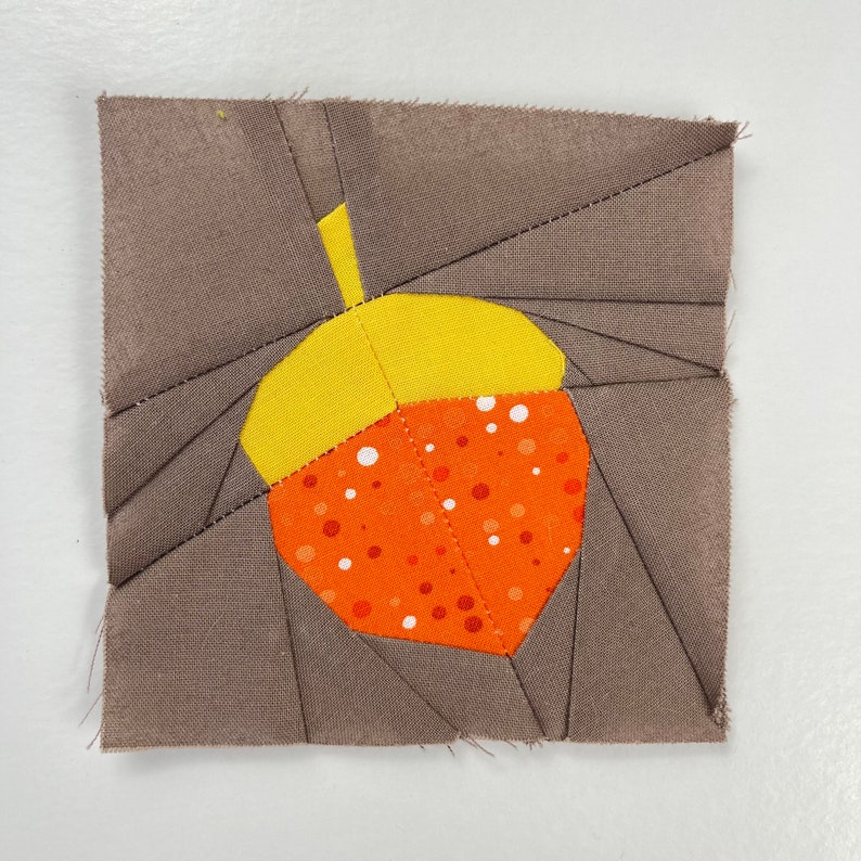 Acorn Quilt Pattern Block; PDF Instant Download; Acorn Paper Pieced ...