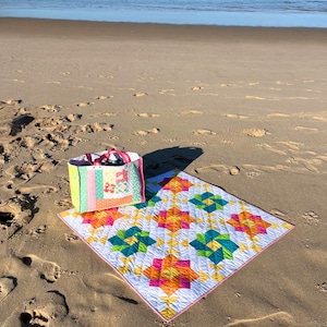 Blossom Burst Quilt Block Pattern; PDF Instant Download; Paper Pieced Patchwork Block; Four ...