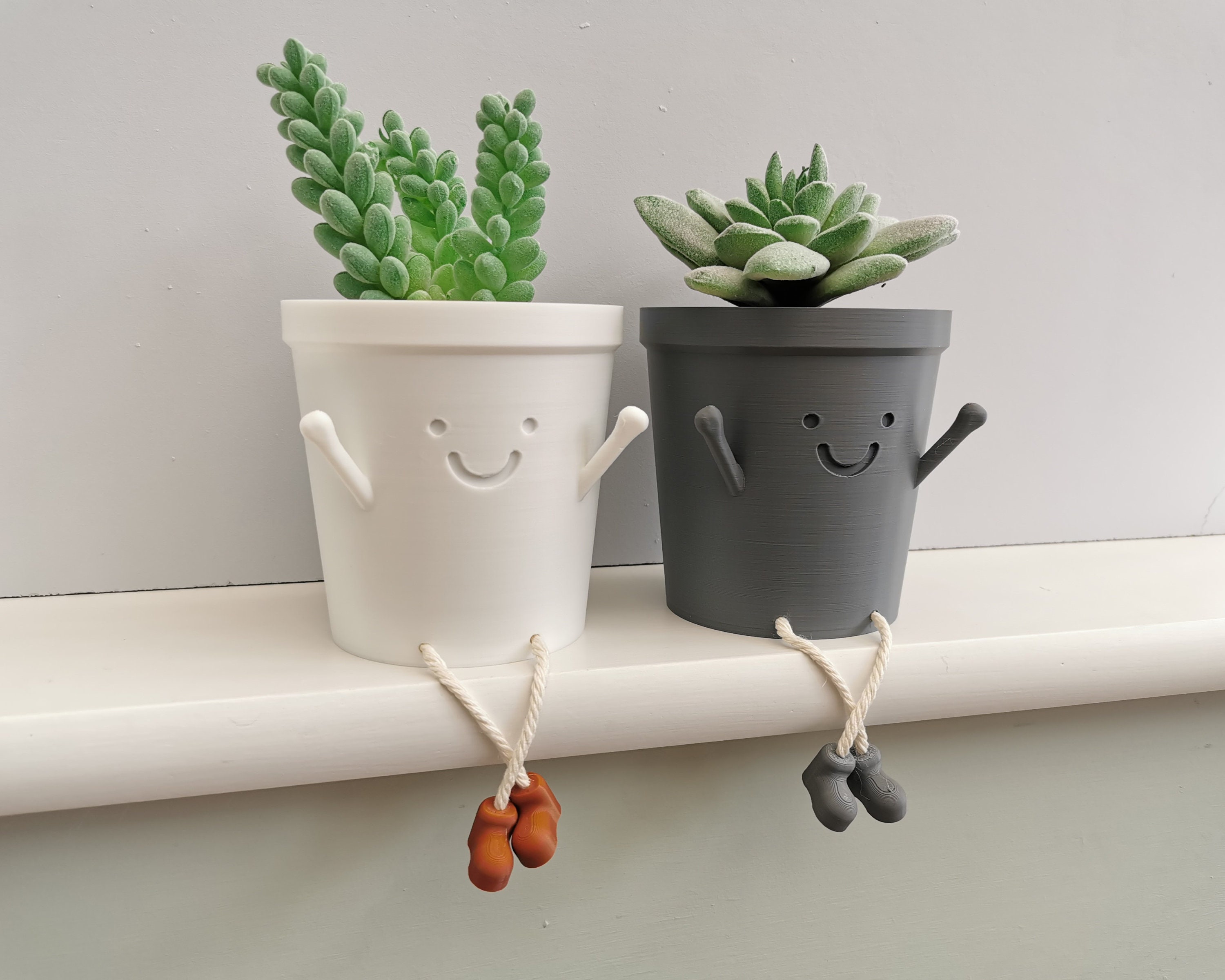 Happy Smiley Pots With Cord Legs Cute Sitting Plant Pot - Etsy