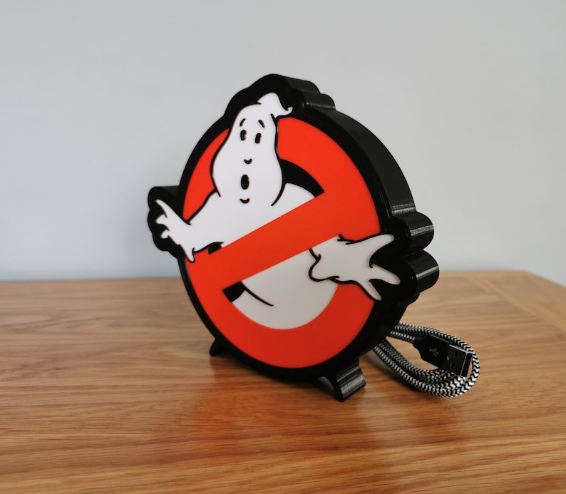 Ghostbusters Logo LED Sign: USB Powered Ghost Busters Lamp, Night Light ...