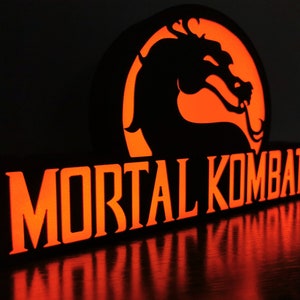 Mortal Kombat USB Sign, Retro Gaming Logo, USB Night Light, Midway ...