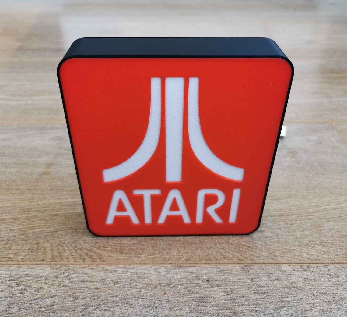 Atari USB Light up Retro Logo 3D Printed Led Light up Sign - Etsy