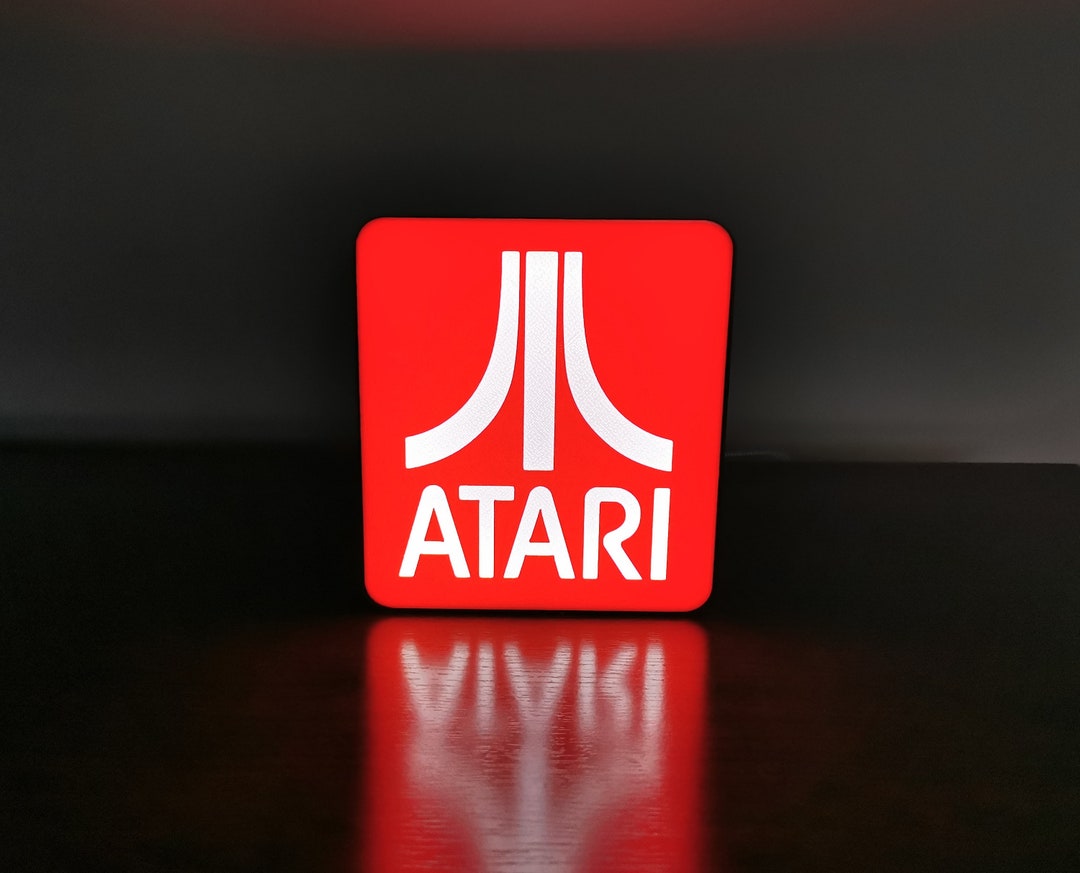 Atari USB Light up Retro Logo, 3D Printed, Led Light up Sign, Video ...