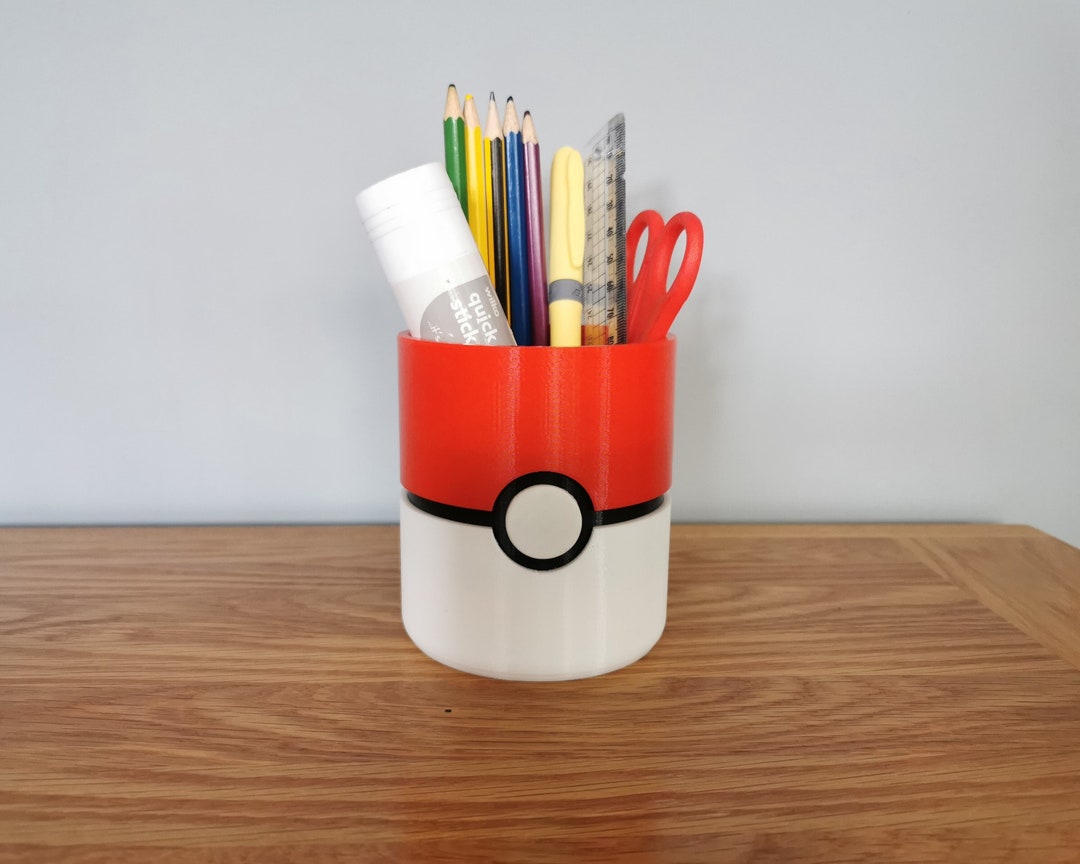 Pokemon Desk Top Organizer, Pokeball Pen Pot, Cute Desk Tidy, Gaming ...