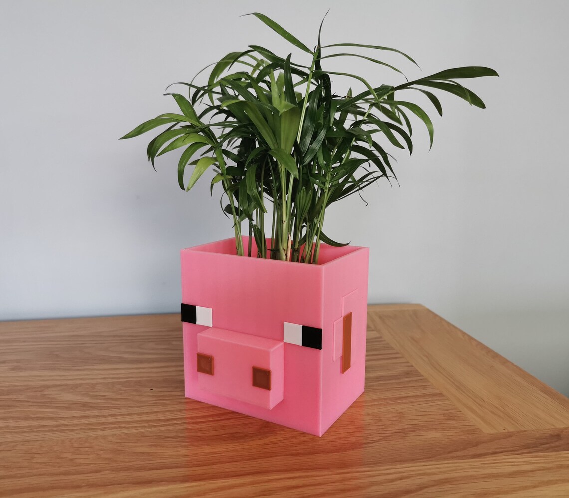 Minecraft Pig Plant Pot Desk Top Organizer Succulent | Etsy