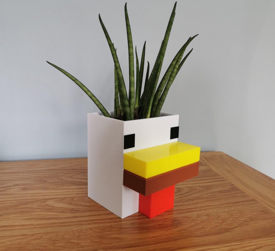 Minecraft Chicken Plant Pot, Desk Top Organizer, Minecraft Gifts ...