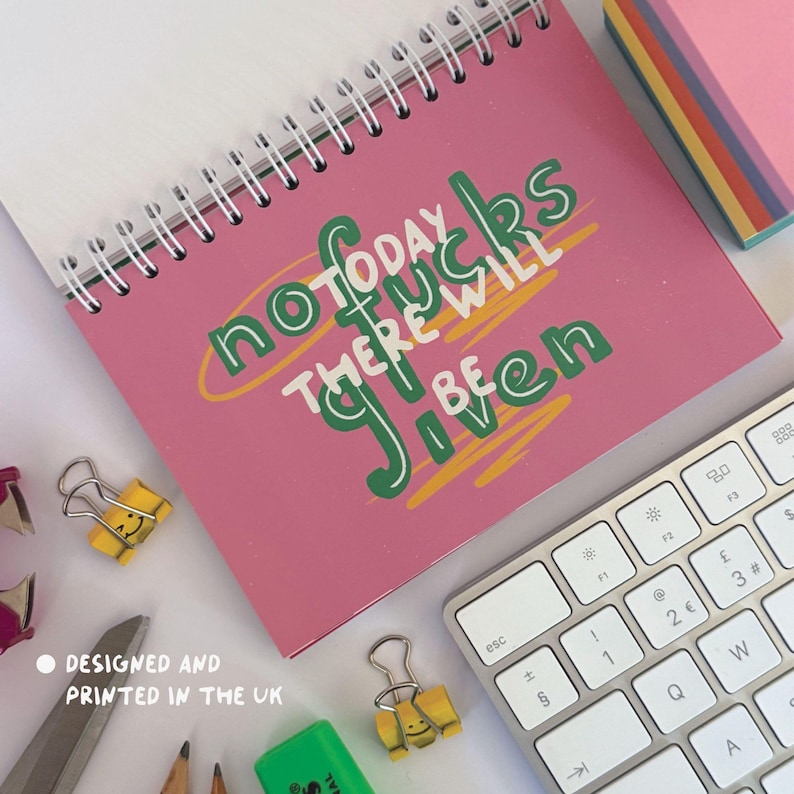 Sweary Affirmation Desk Flip Chart Desk Pad Book | 52 Weeks of Positive ...