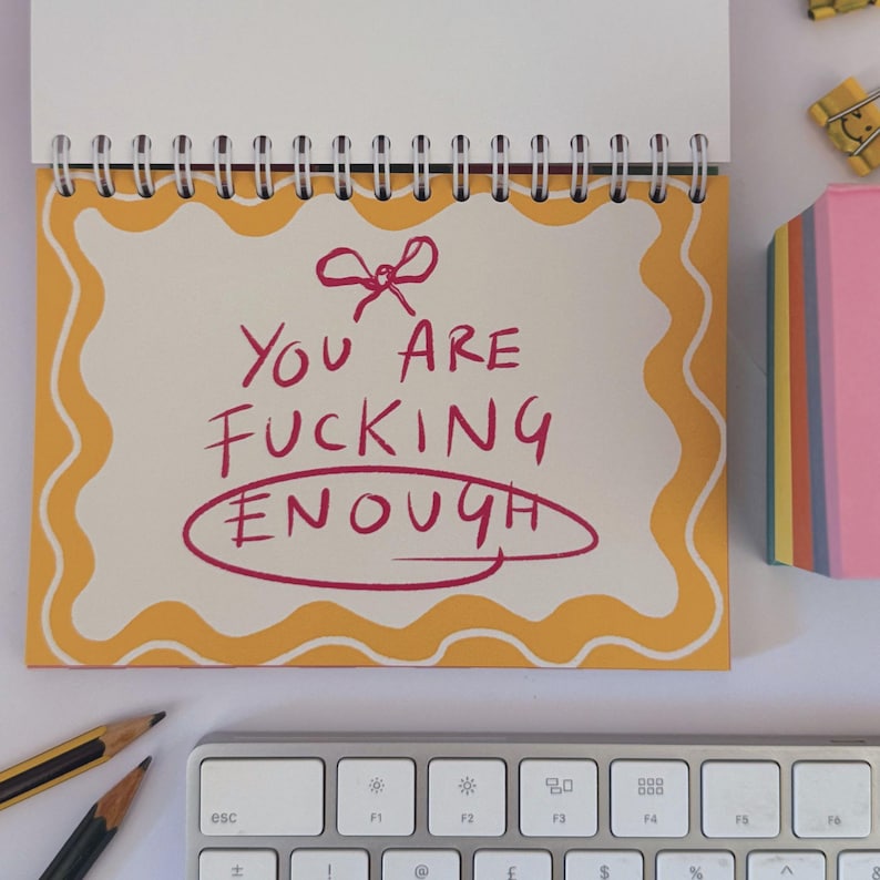 Sweary Affirmation Desk Flip Chart Desk Pad Book | 52 Weeks of Positive ...
