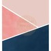 Navy Blue and Blush Pink Geometric Print | Pink and Blue Abstract Art ...