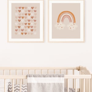 Neutral Rainbow Boho Nursery Printable Wall Art, Nursery Decor ...