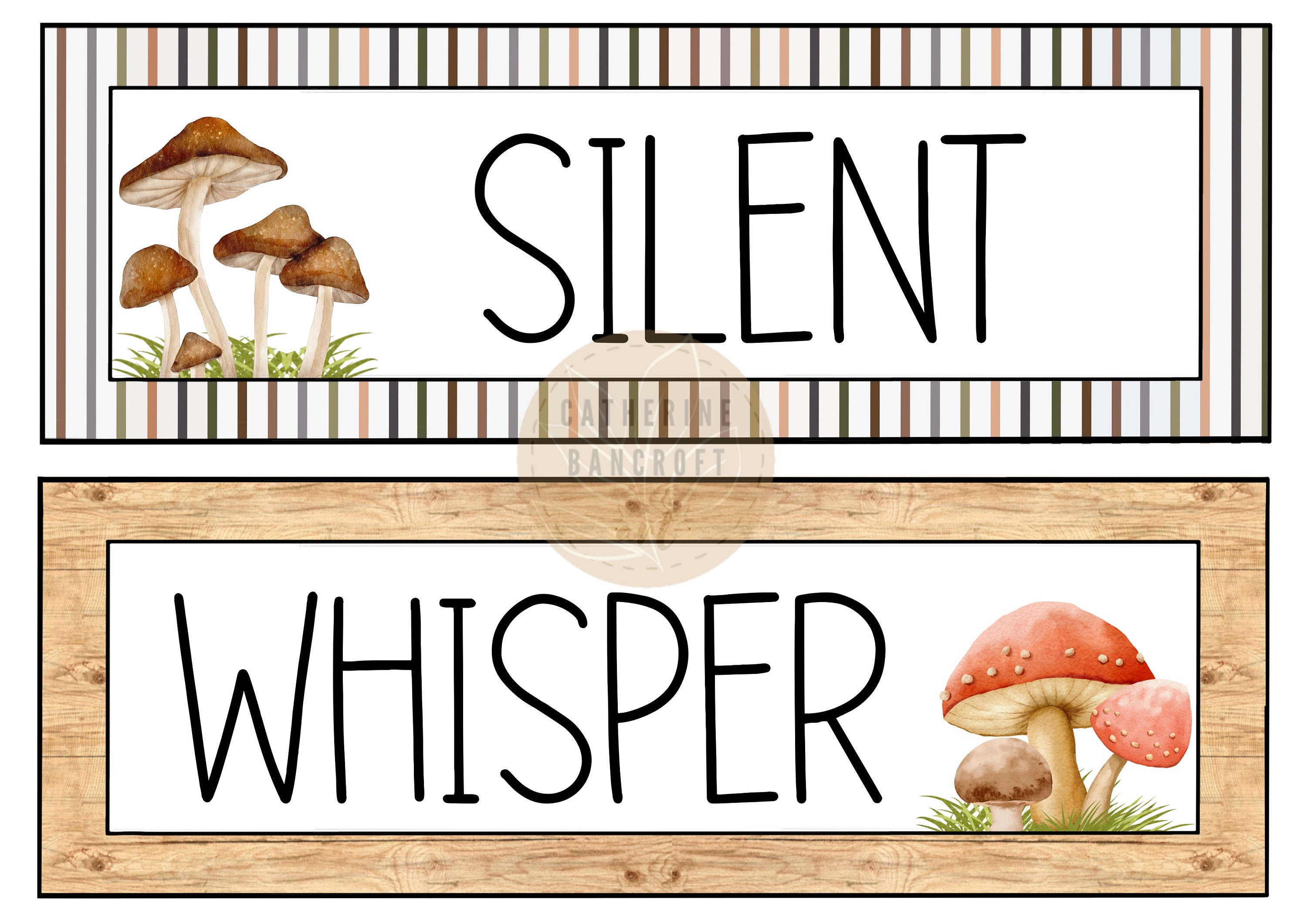 Boho Forest Mushroom Themed Classroom Noise-o-meter, Voice Levels ...