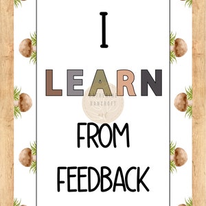 Boho Forest Mushroom Themed Classroom Inspirational Posters, Editable ...