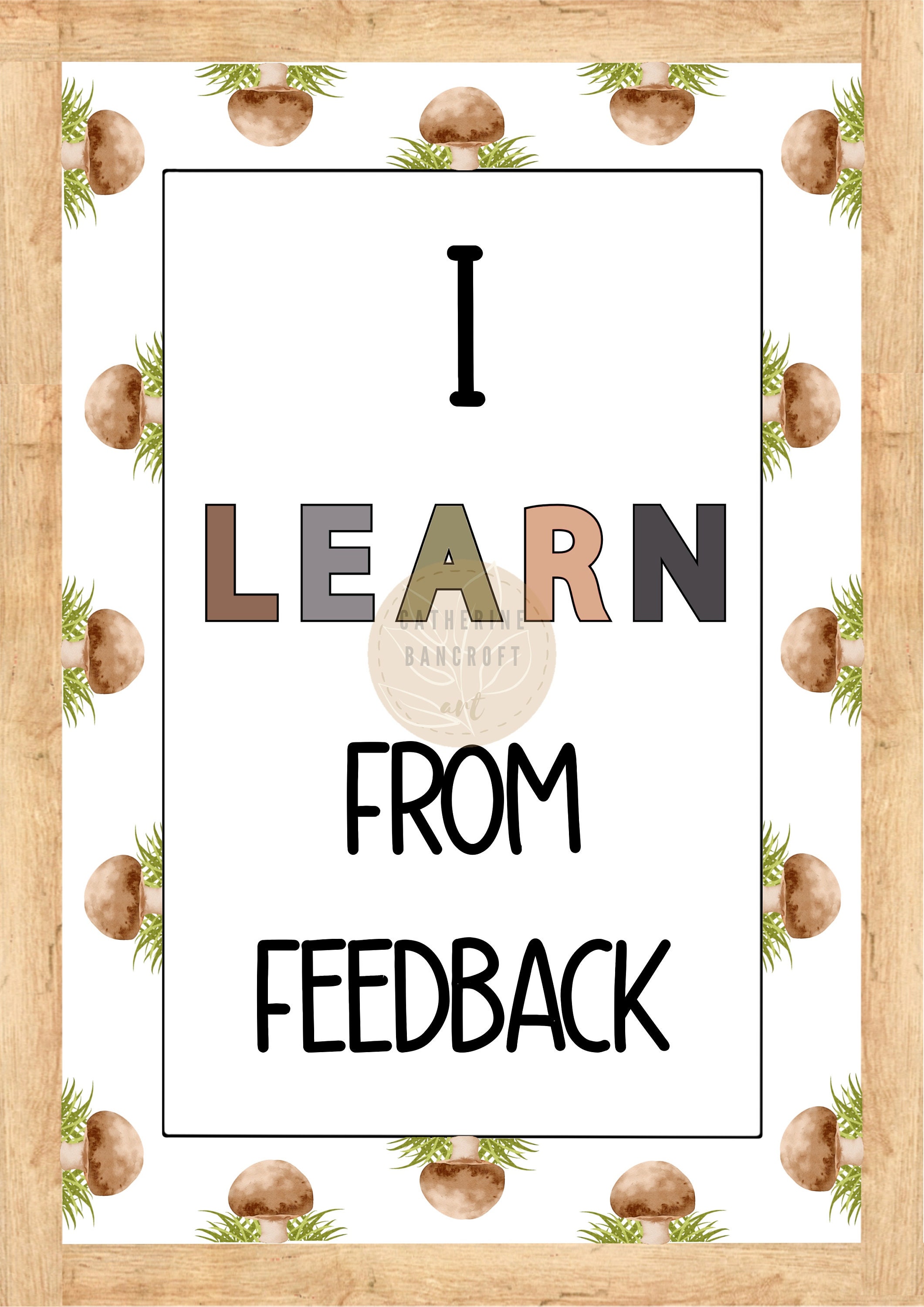 Boho Forest Mushroom Themed Classroom Inspirational Posters, Editable ...