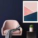 Navy Blue and Blush Pink Geometric Prints Pink and Blue Abstract Art ...