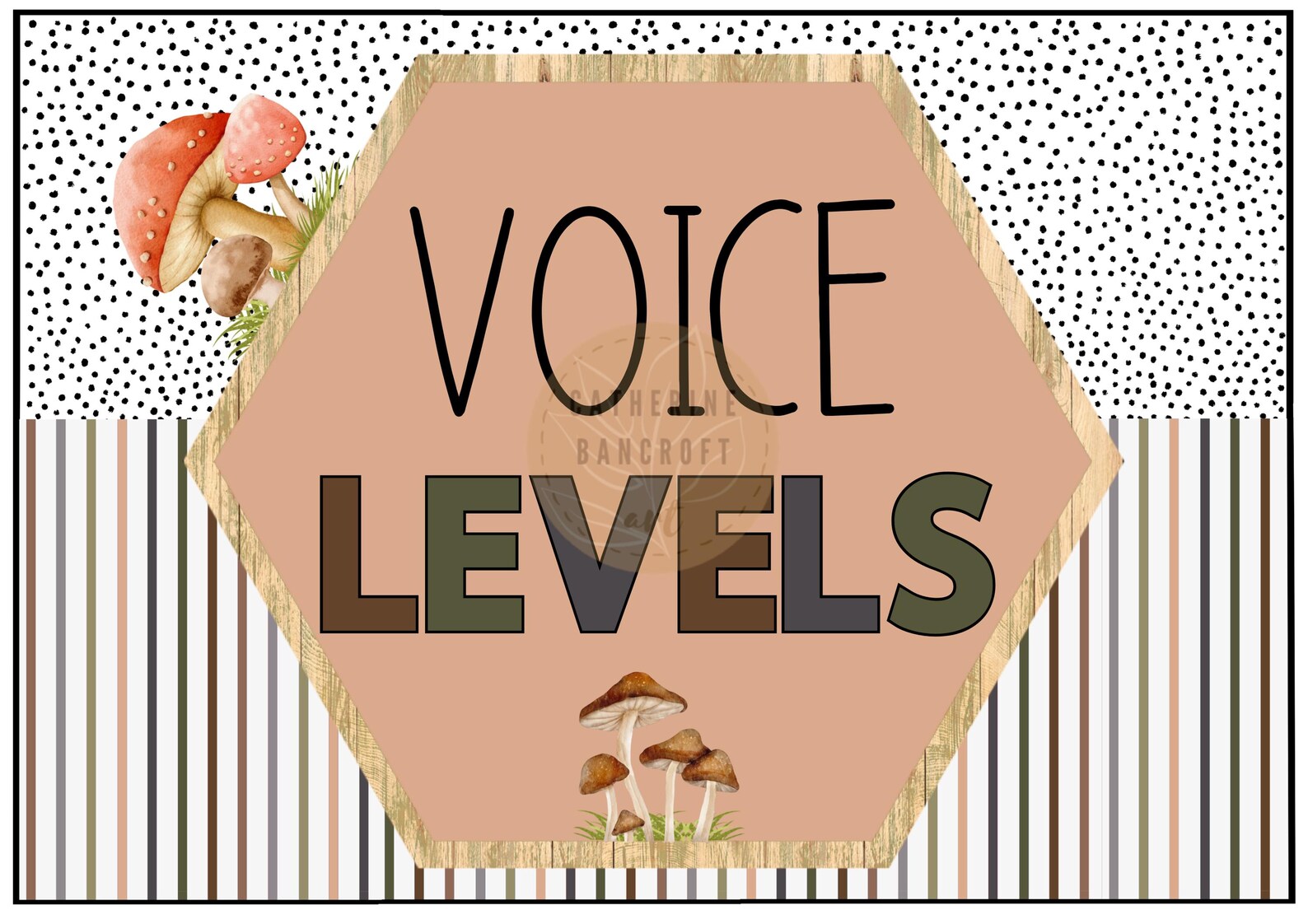 Boho Forest Mushroom Themed Classroom Noise-o-meter, Voice Levels ...