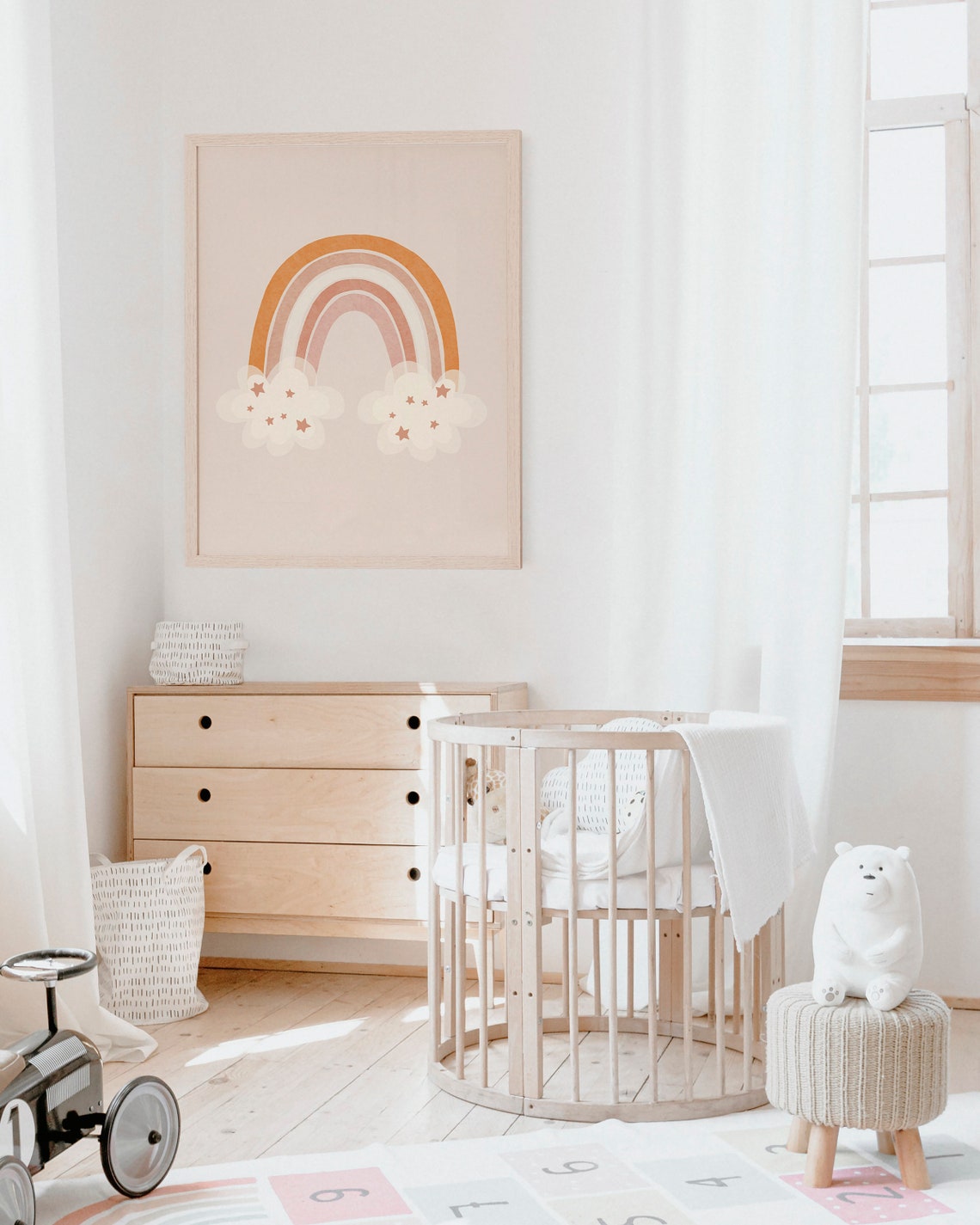 Neutral Rainbow Boho Nursery Printable Wall Art, Nursery Decor ...