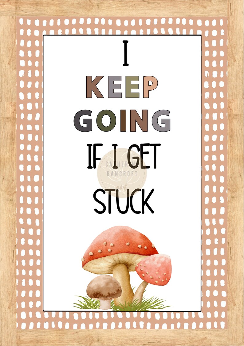 Boho Forest Mushroom Themed Classroom Inspirational Posters, Editable ...