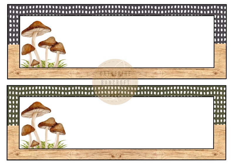 Boho Forest Mushroom Themed Classroom Desk Name Labels, Editable ...