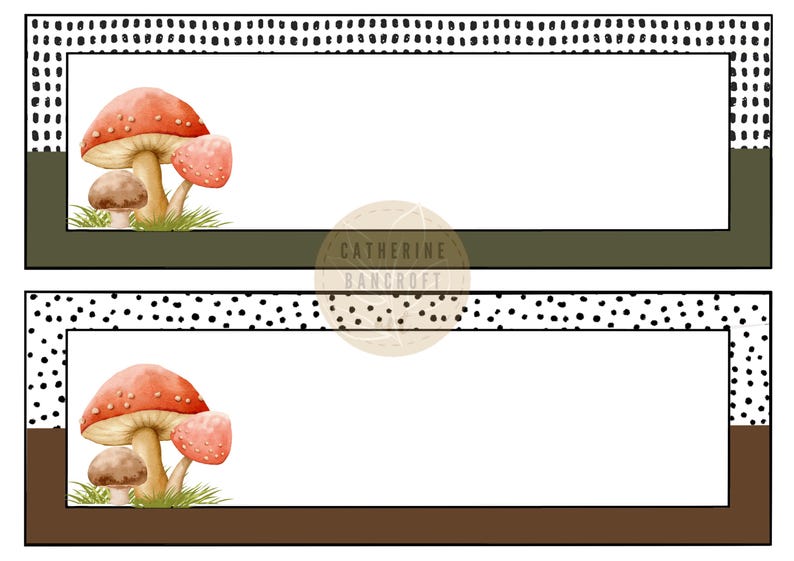 Boho Forest Mushroom Themed Classroom Desk Name Labels, Editable ...