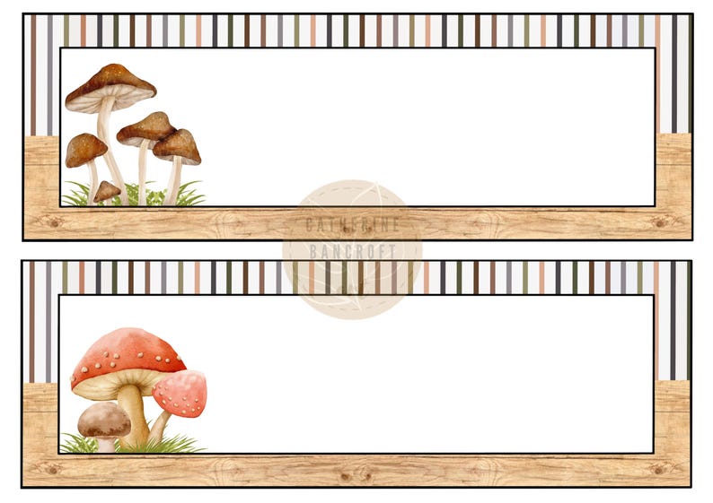 Boho Forest Mushroom Themed Classroom Desk Name Labels, Editable ...