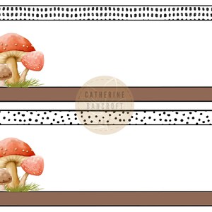 Boho Forest Mushroom Themed Classroom Desk Name Labels, Editable ...