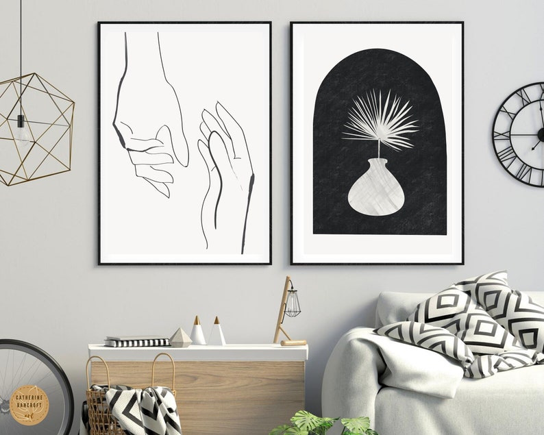 Monochrome Art Abstract Print Black and White Print - Etsy
