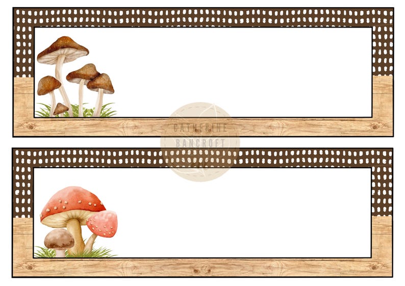 Boho Forest Mushroom Themed Classroom Desk Name Labels, Editable ...