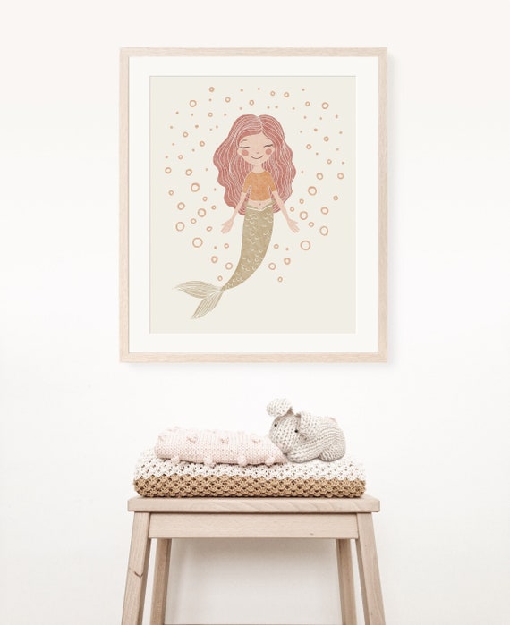 Mermaid Boho Nursery Printable Wall Art Nursery Decor - Etsy