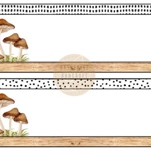 Boho Forest Mushroom Themed Classroom Desk Name Labels, Editable ...