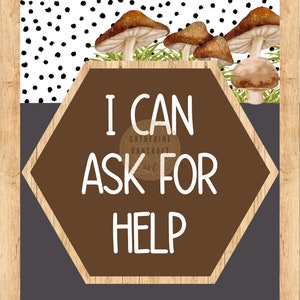 Boho Forest Mushroom Themed Classroom Inspirational Posters, Editable ...