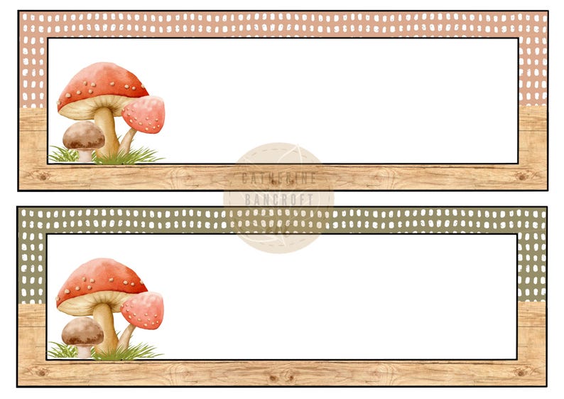 Boho Forest Mushroom Themed Classroom Desk Name Labels, Editable ...