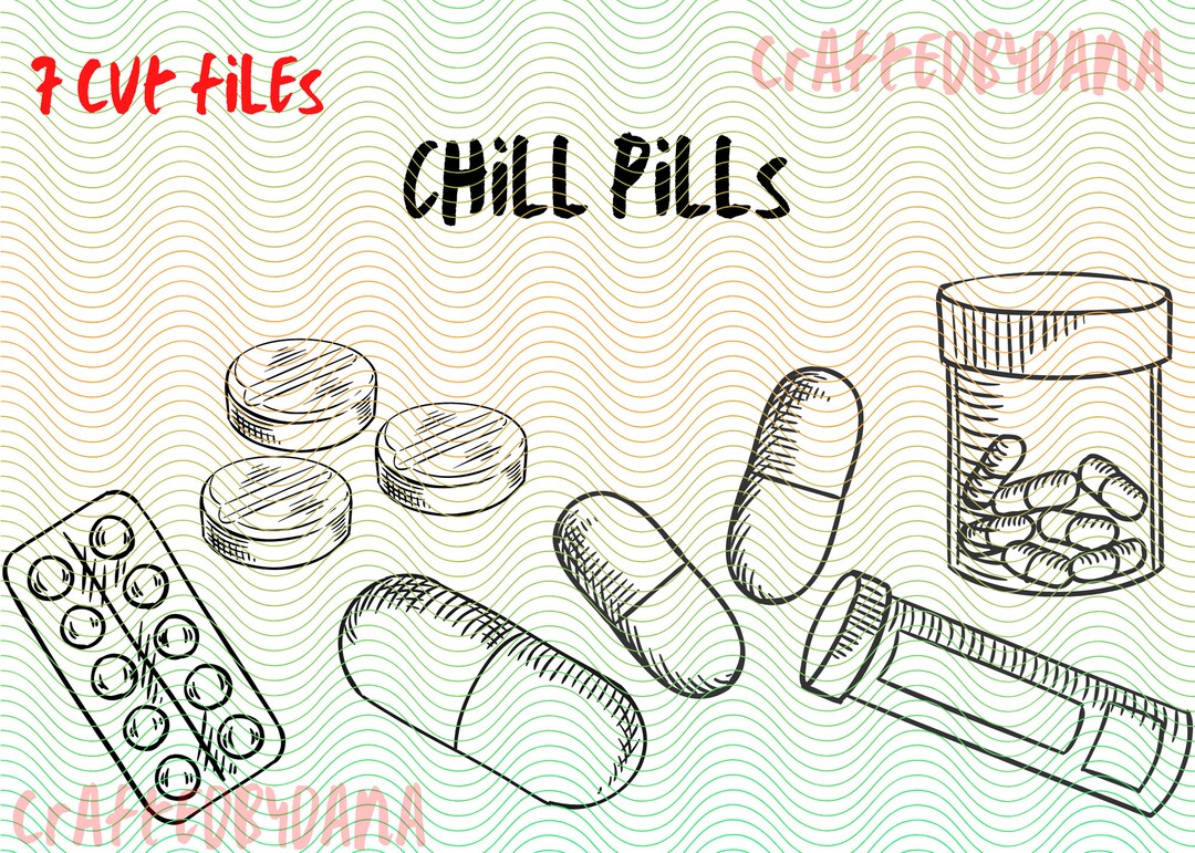 Pill Cut File for Cutting Machine Cricut Maker Chill Pills - Etsy