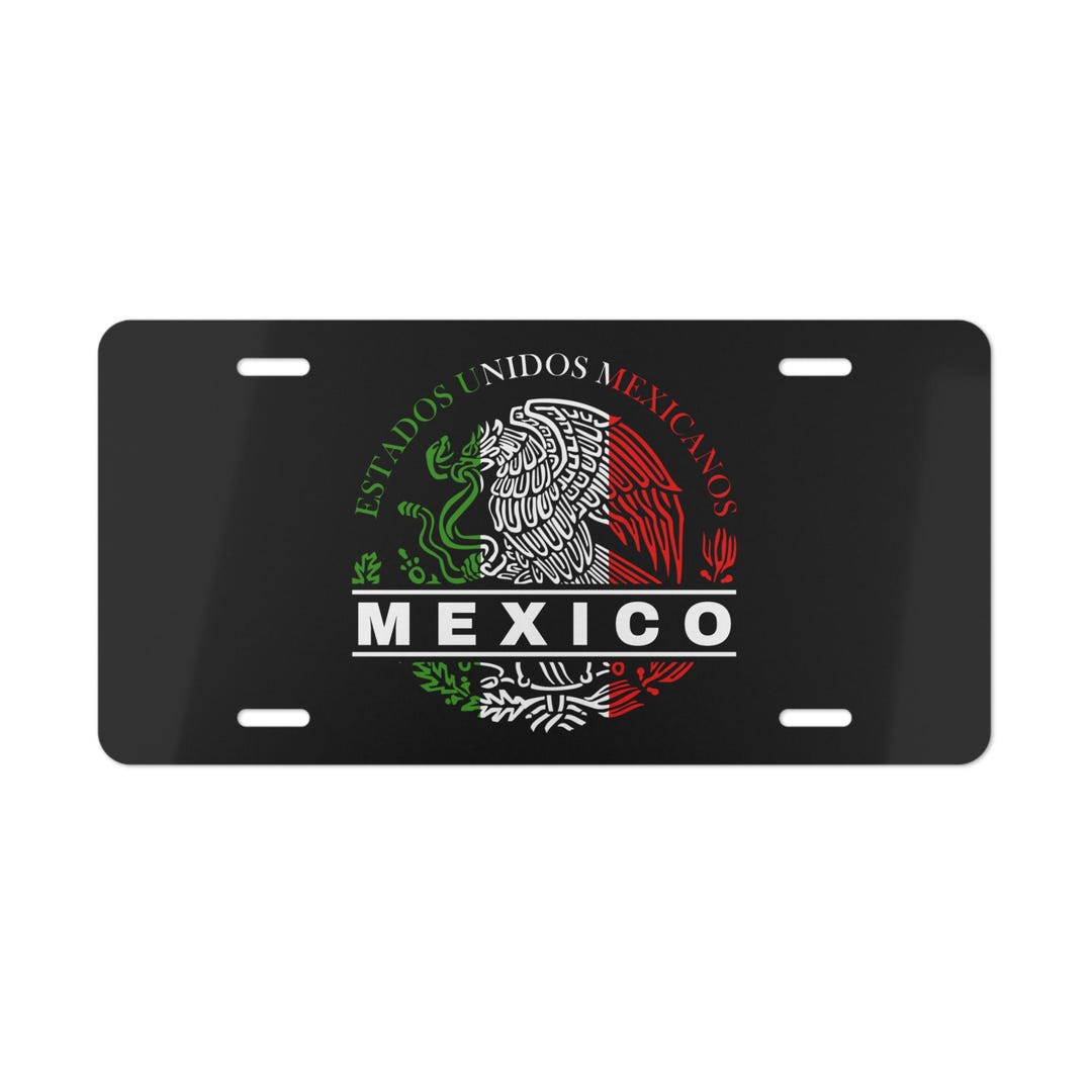 License Plate Color Mexican Shield, Mexico License, Custom License ...