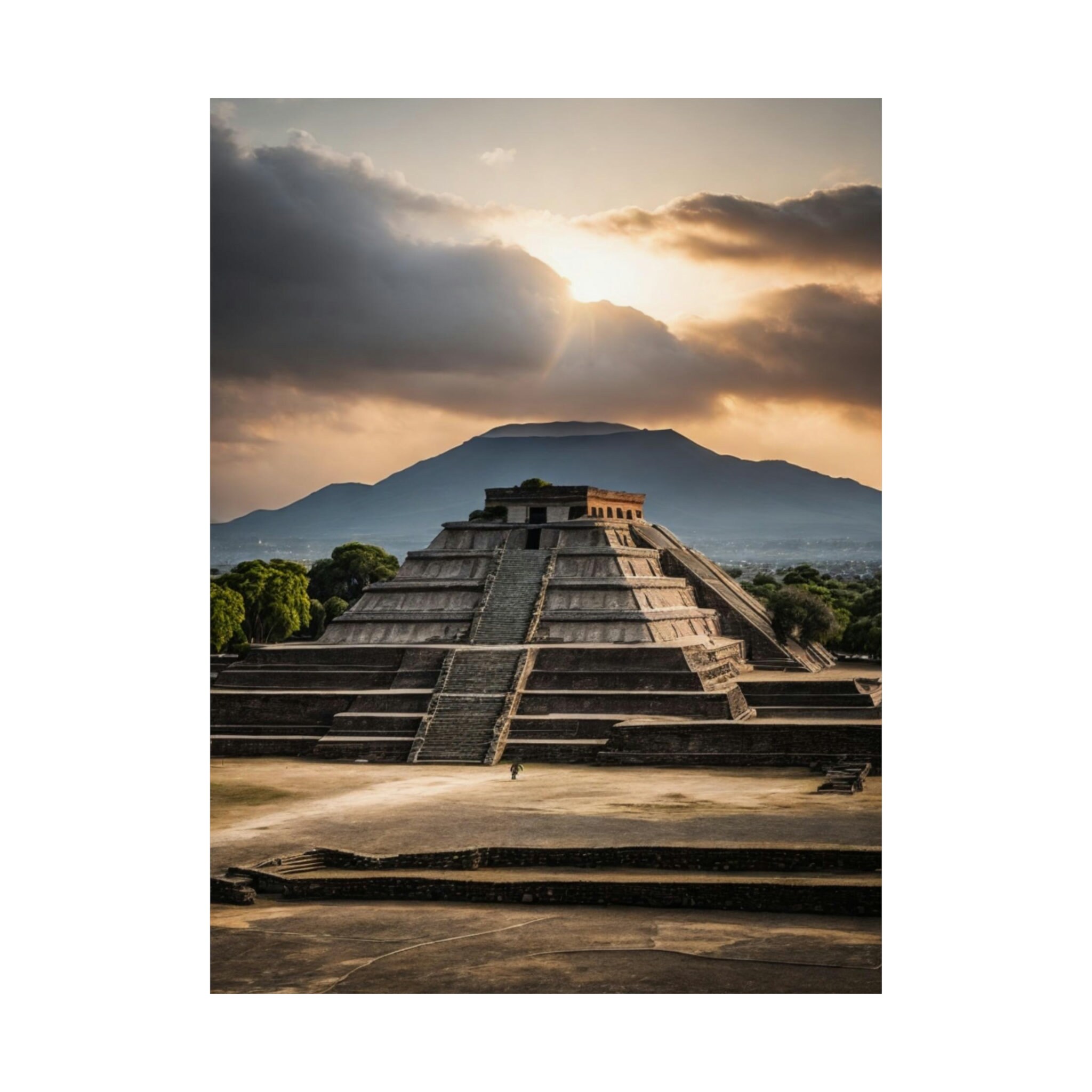 Aztec Pyramid Poster, Wall Décor, Mexico Aztec Print, Aztec Mexico ...