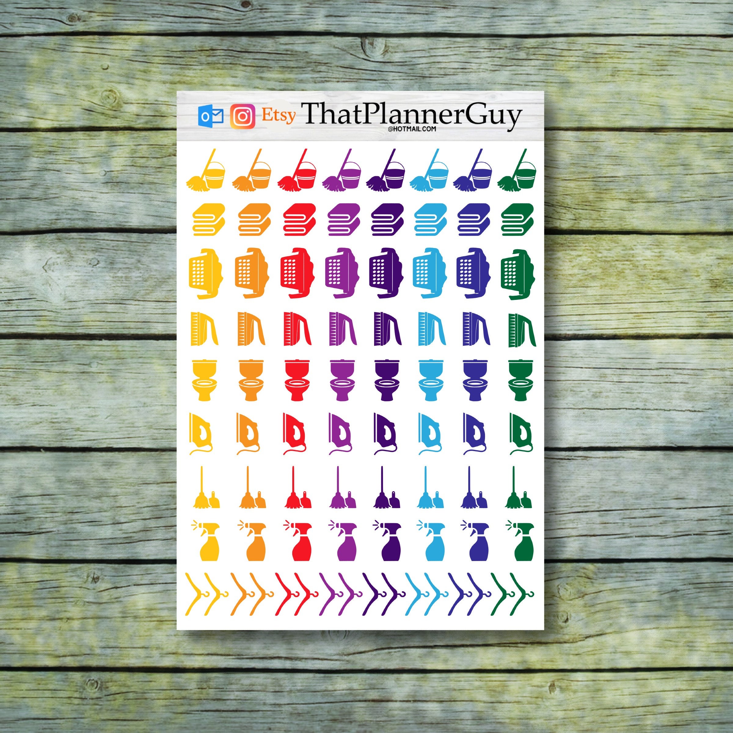 Cleaning icons stickers clean house stickers planner | Etsy