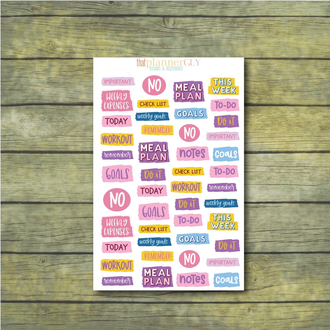 Planners Stickers - A Functional Planner Sticker Collection in Fun Font ...