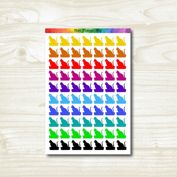 Cat in Litter Box Litter Box Sticker - Etsy
