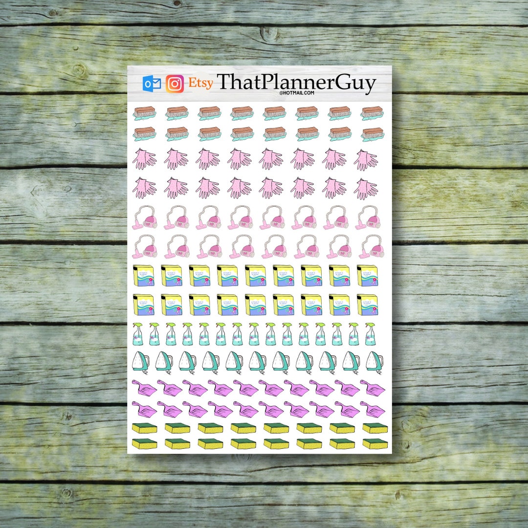 House Cleaning Stickers | Chore Stickers | Cleaning Planner Sticker ...