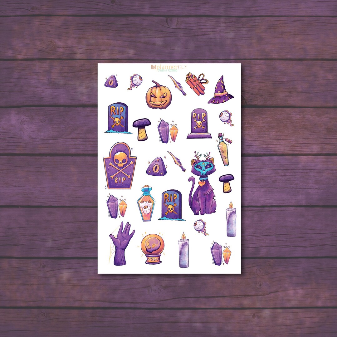 Halloween Icon Stickers | Halloween Planner Stickers | Classic ...