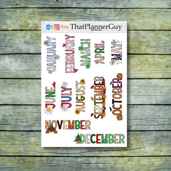 Months of the Year List for Kids 12 Months of the Year 12 - Etsy Canada