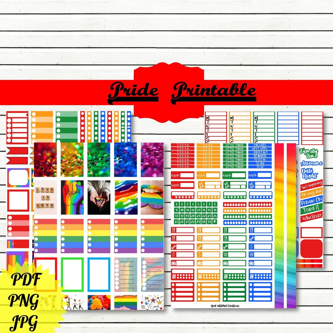 Pride Planner Stickers, Planner Stickers for HAPPY PLANNER, Pride ...