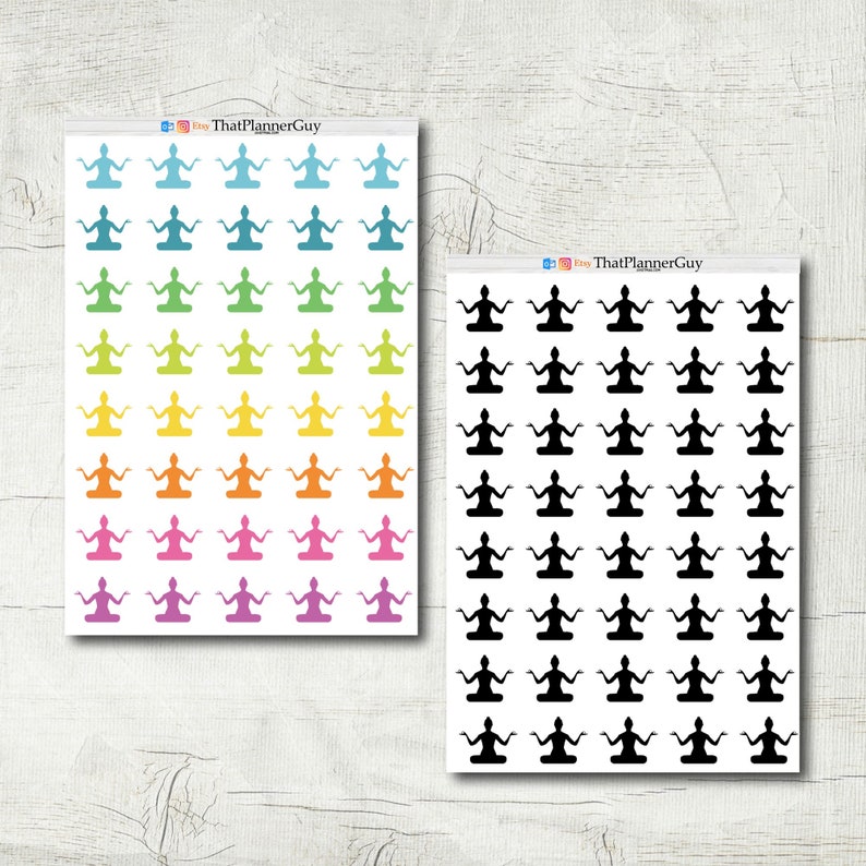 Meditation Sticker | Planner Sticker | Yoga Stickers - Etsy