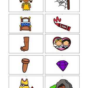 Rhyming Matching Cards - Etsy