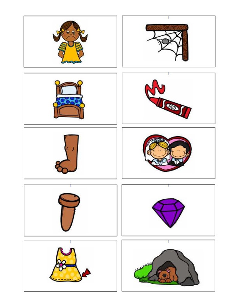 Rhyming Matching Cards - Etsy